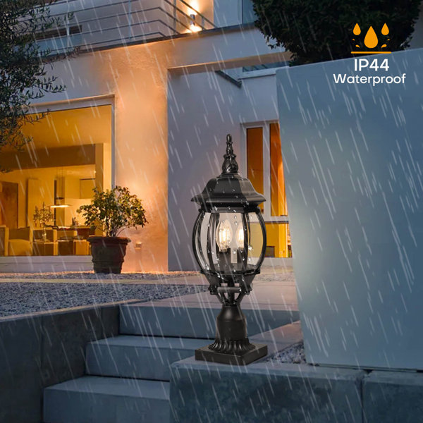 Charlton Home® Benna 3 -Light 21.6" H Hardwired Transparent Pier Mount Light | Wayfair